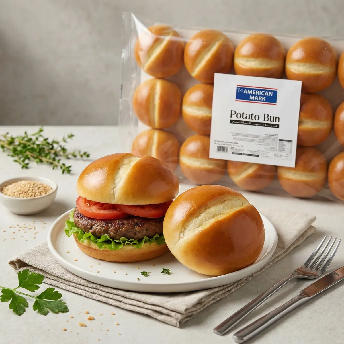 Potato Bun – 15pcs (900g) | American Mark | Sidco Foods UAE